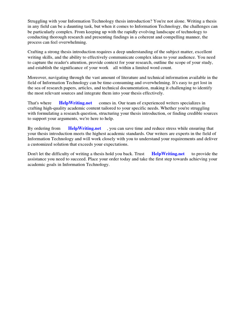IT Thesis Introduction Writing Guide | PDF | Internet | Information