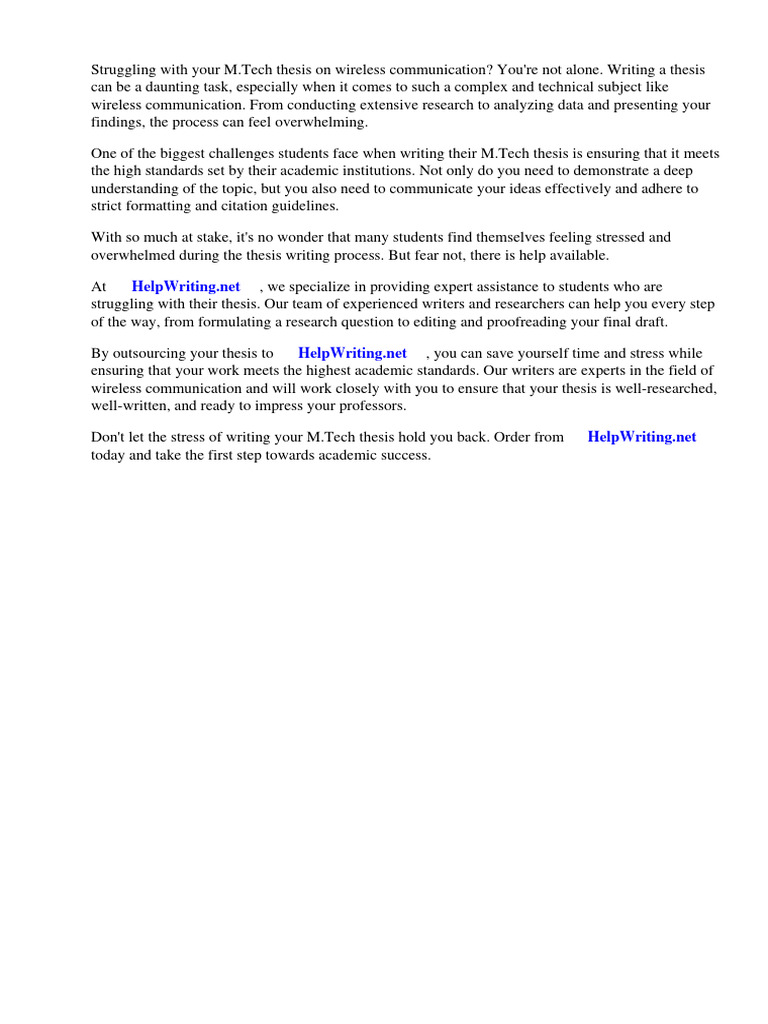 M.tech Thesis On Wireless Communication | PDF | Technology & Engineering