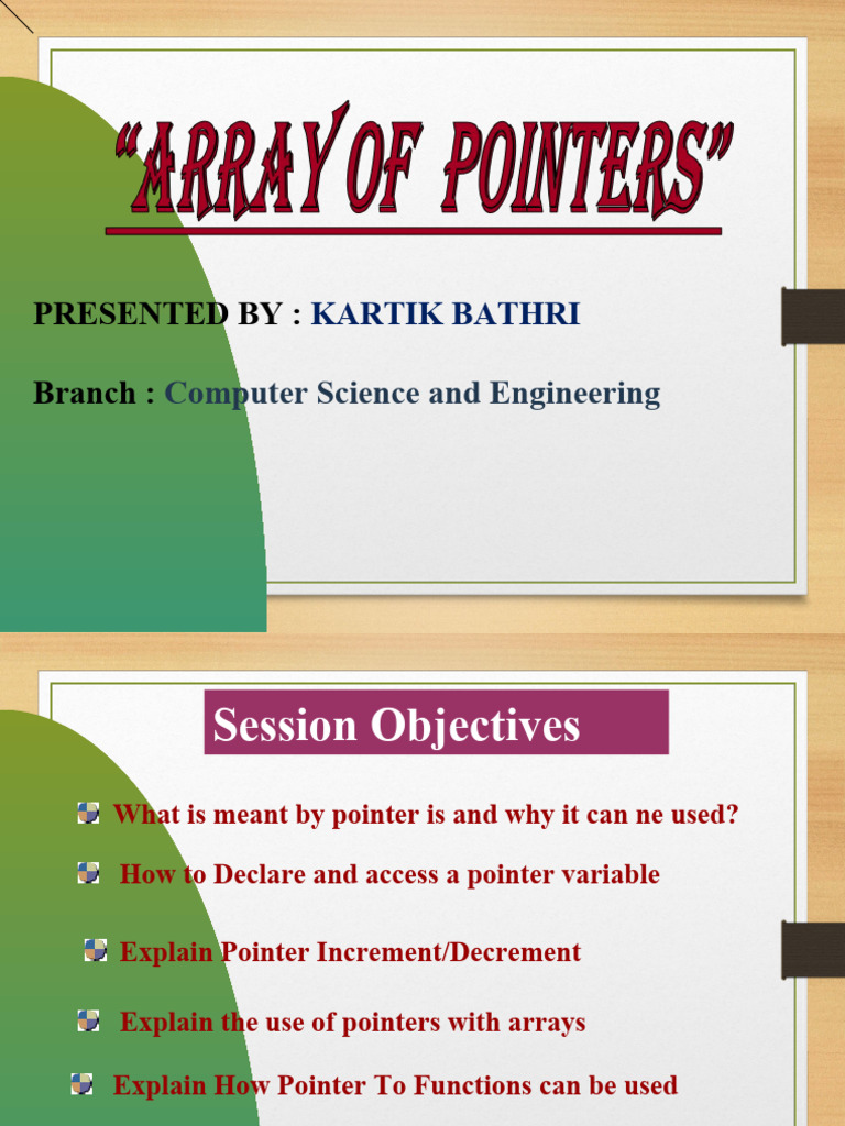 Presentation - Pointers Array of Pointers KB | PDF Presentation - Pointers Array of Pointers KB | PDF