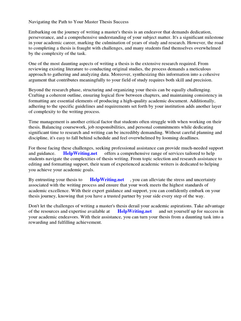 Master Thesis Guide | PDF | Thesis | Methodology