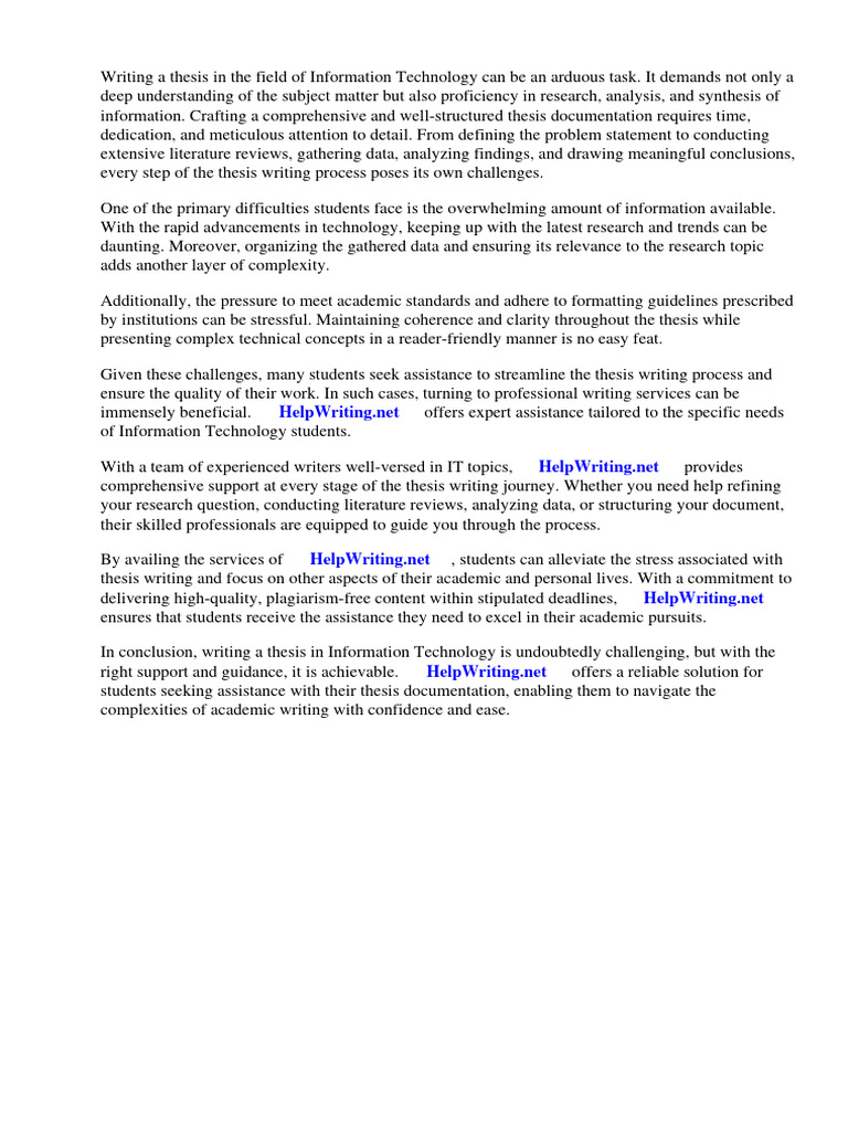 Sample Information Technology Thesis Documentation | PDF