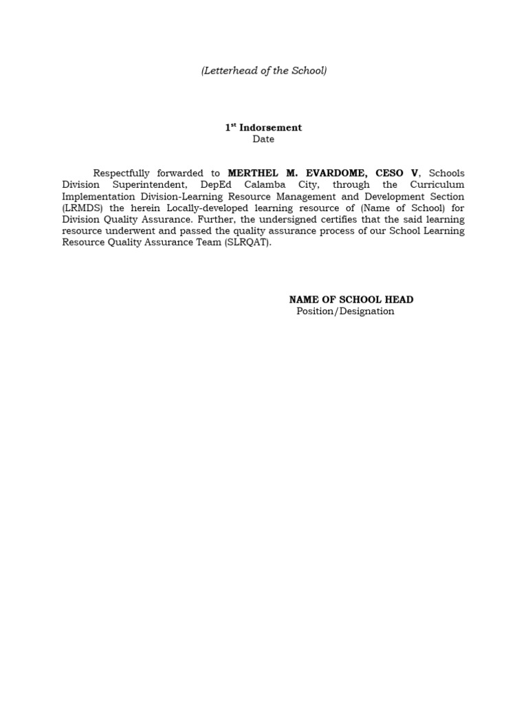 Format LR Indorsement | PDF