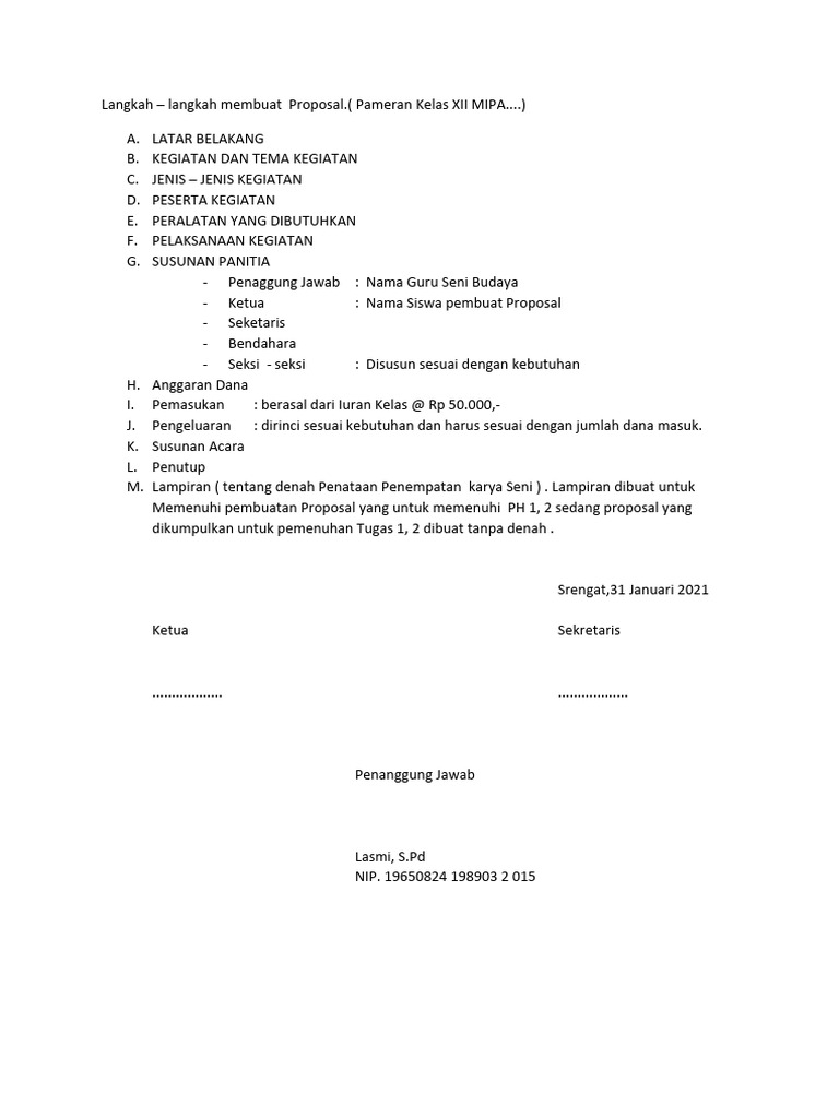 Langkah - Langkah Pembuatan Proposal | PDF | Seni