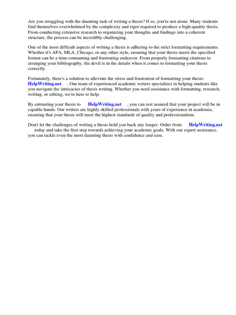 Thesis Format Word | Download Free PDF | Thesis