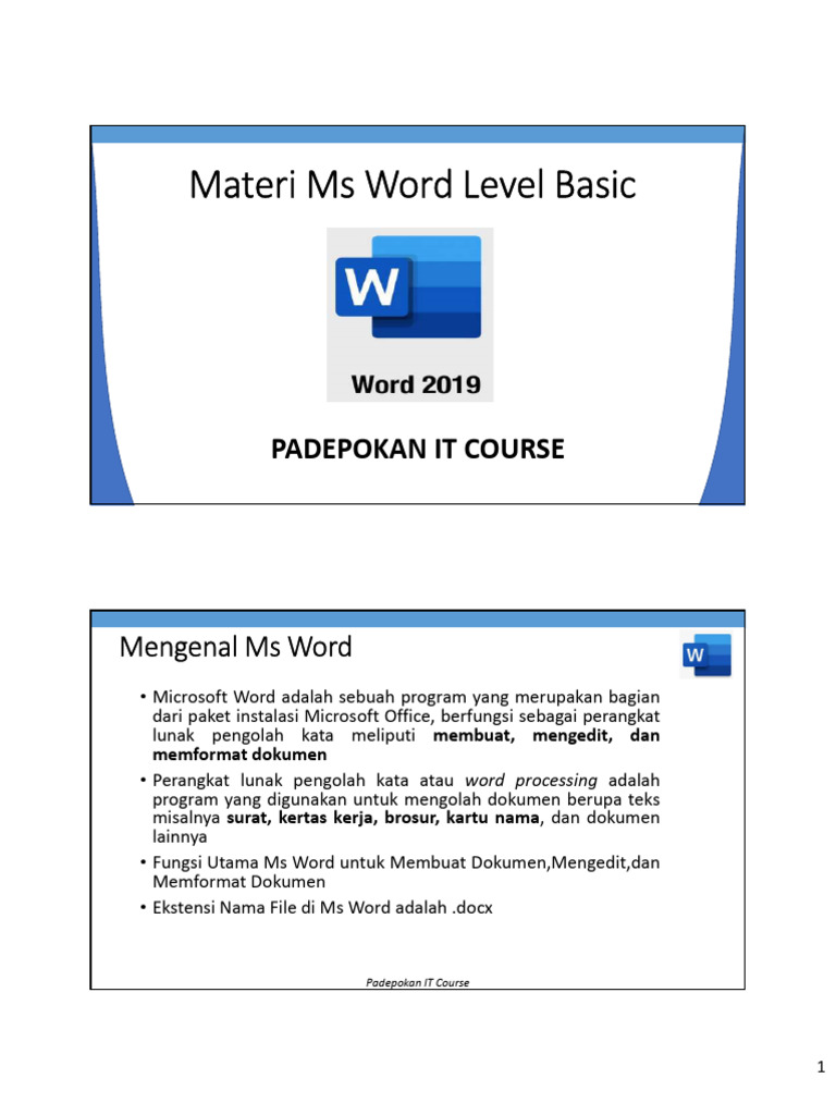 Modul Ms Word 2019 Pdf