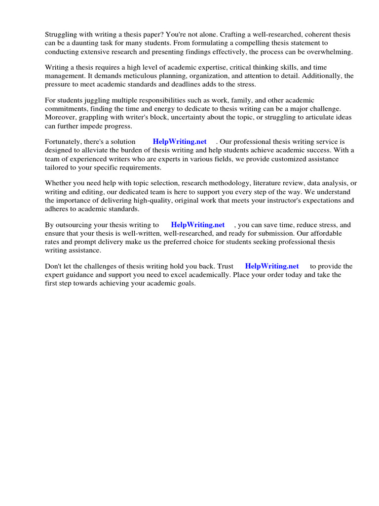 Help Writing A Thesis Paper | PDF | Thesis | Essays