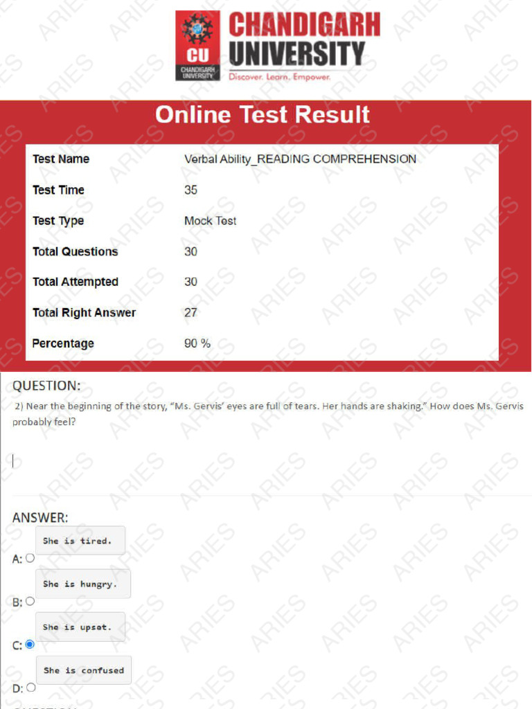 CUCAT 3 - Reading Comprehension Answers by ARIES | PDF