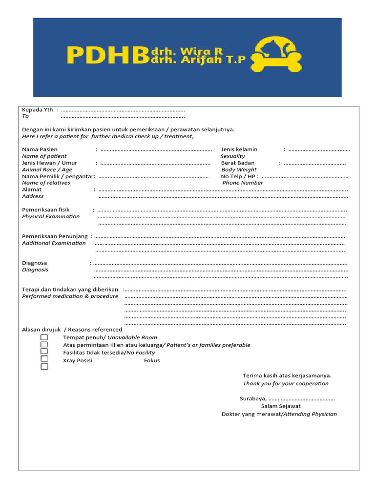 Form Rujukan | PDF | Health Care | Medicine