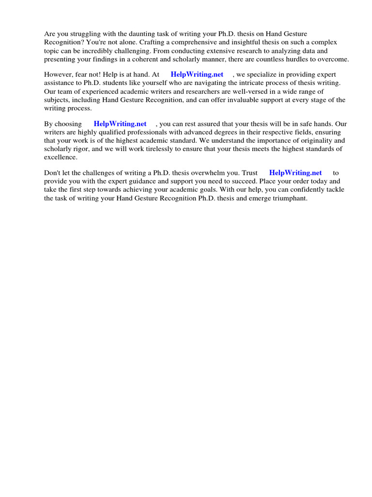 Hand Gesture Recognition PHD Thesis | PDF | Artificial Neural Network ...
