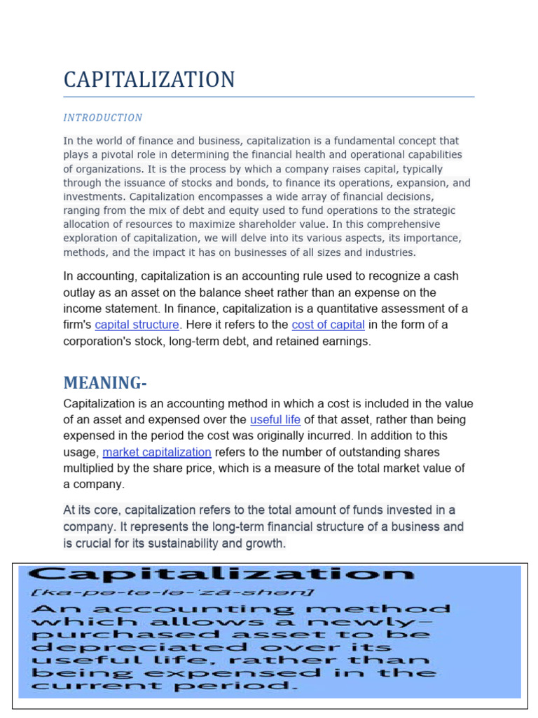 CAPITALIZATION | PDF