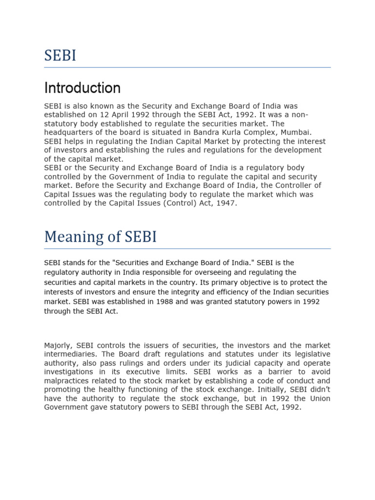 Sebi | PDF