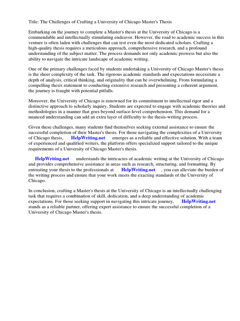 University of Chicago Masters Thesis | PDF | Computers