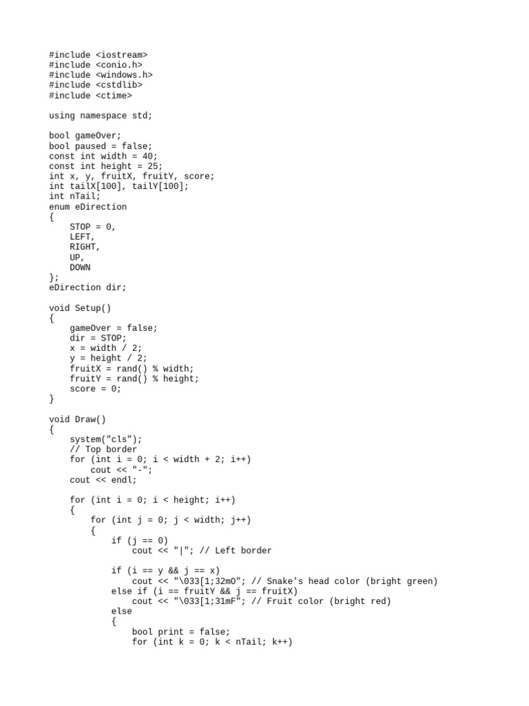 Snake Game 1 | PDF | Computer Programming | Software Engineering