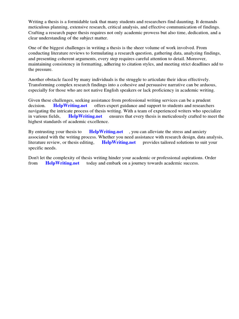 How To Write Research Paper Thesis | PDF | Thesis | Academic Publishing