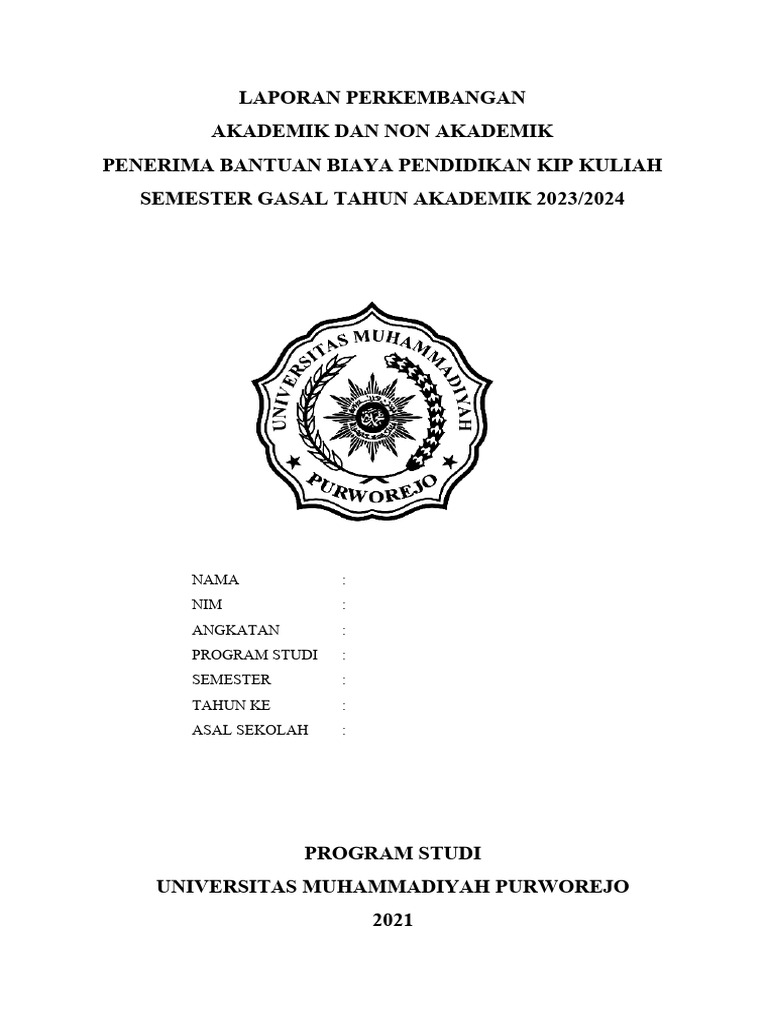 Contoh Laporan KIP Kuliah | PDF