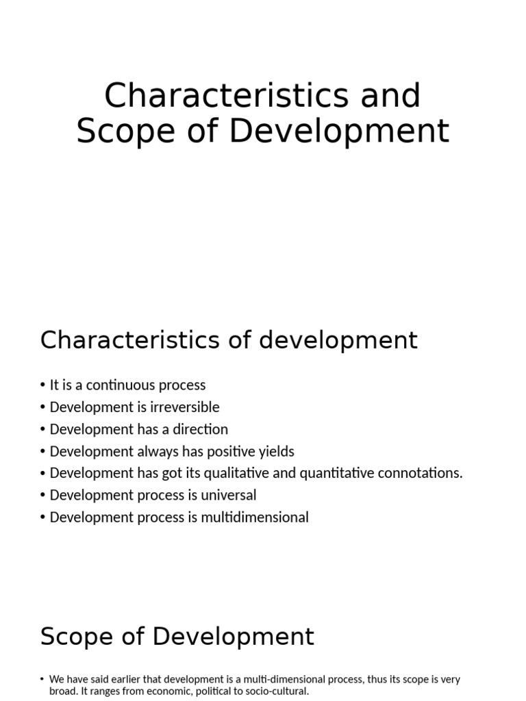 Characteristics and Scope of Development | PDF | Human Capital | Economies