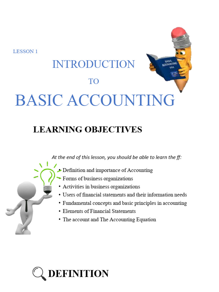 Lesson 1 Intro To Basic Acctg | PDF | Equity (Finance) | Expense