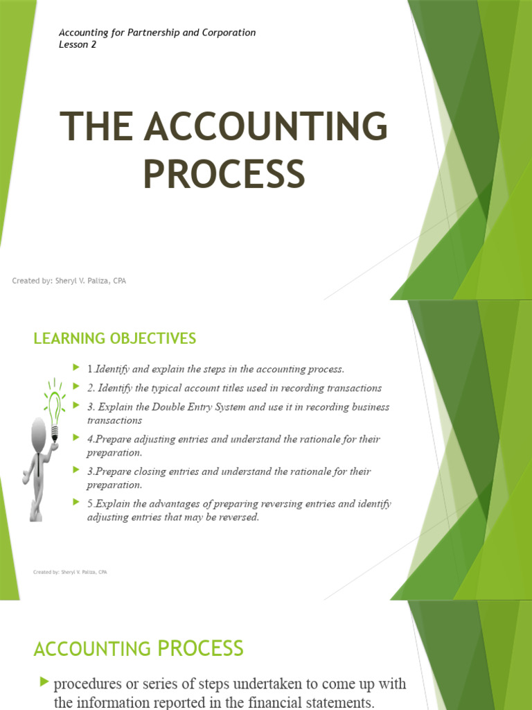 Lesson 2 The Accounting Process 1 | PDF | Debits And Credits | Depreciation