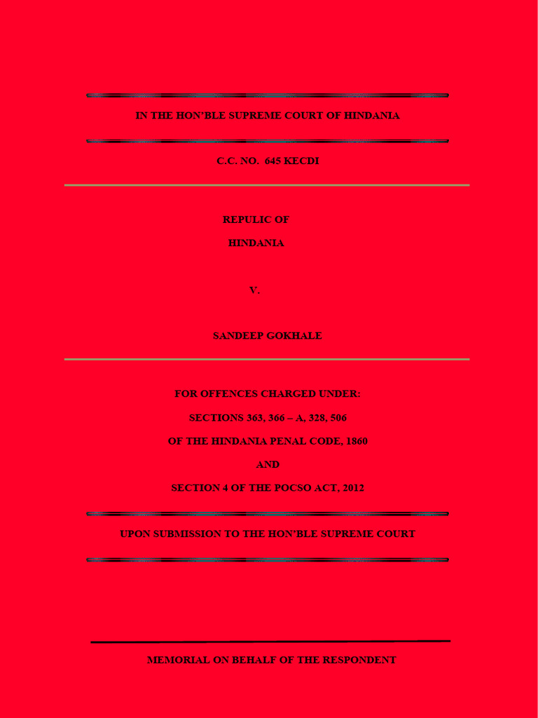 MEMORIAL RESPONDENT Final | PDF