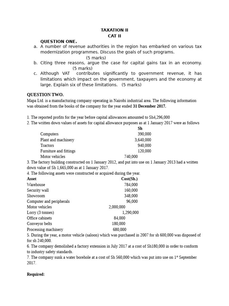 Taxation Ii Catii | PDF | Business | Technology & Engineering