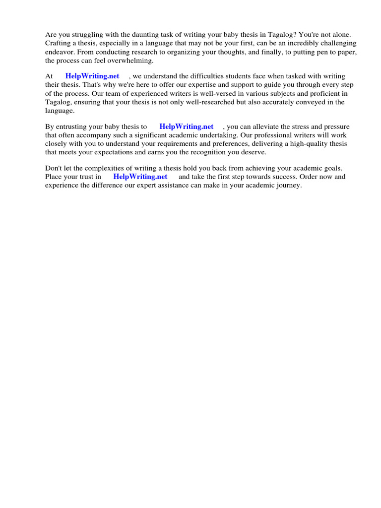 Example of Baby Thesis Tagalog | PDF
