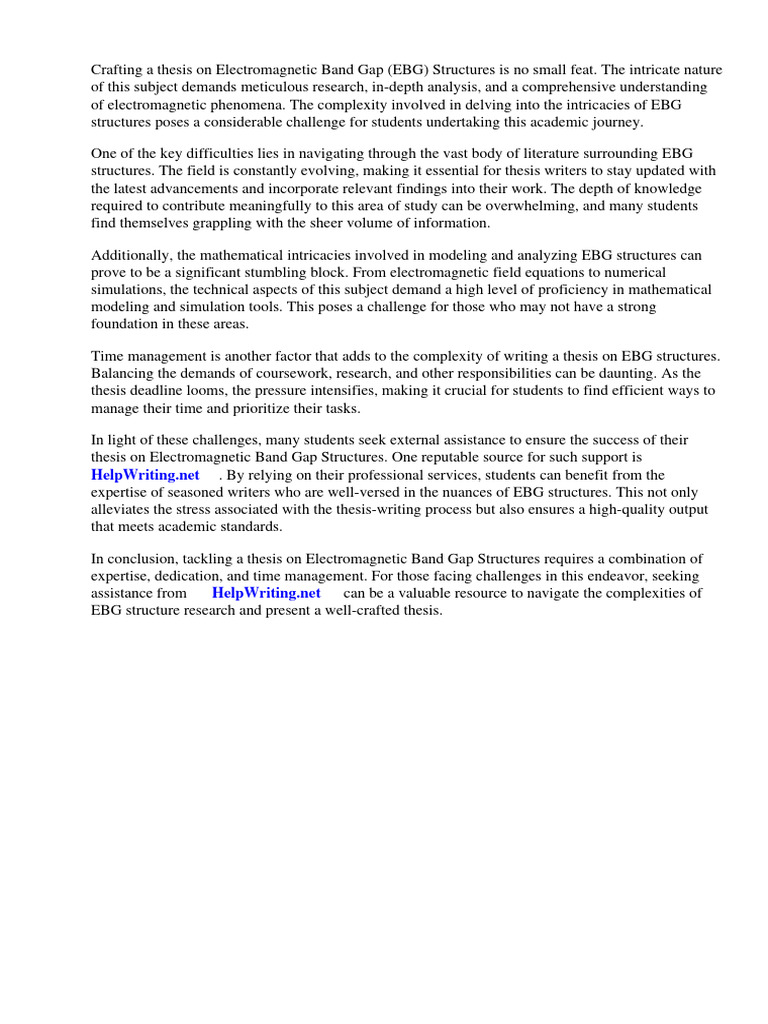 Electromagnetic Band Gap Structures Thesis | PDF | Band Gap ...