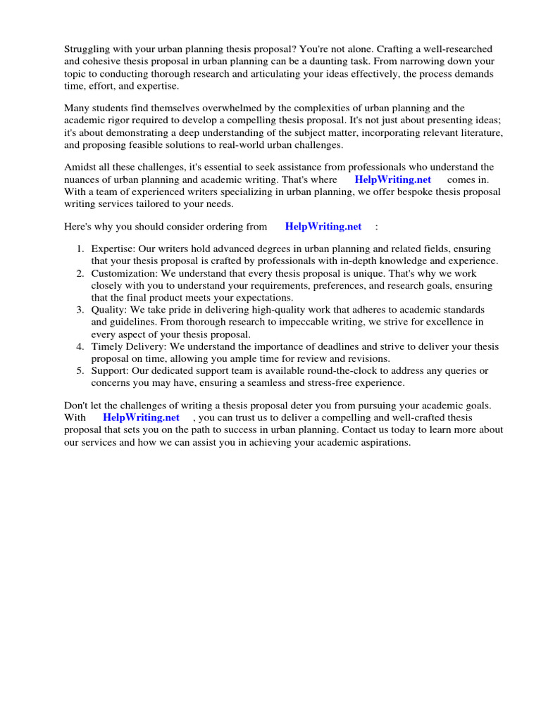 Urban Planning Thesis Proposal | PDF | Thesis | Http Cookie