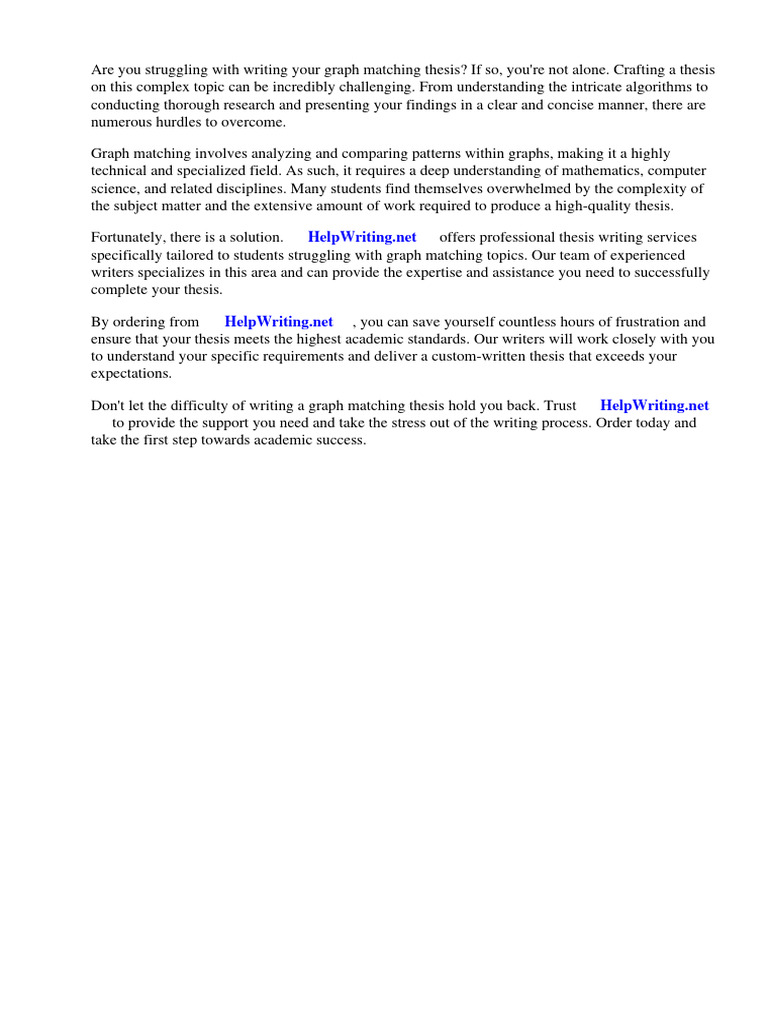 Graph Matching Thesis | PDF Graph Matching Thesis | PDF