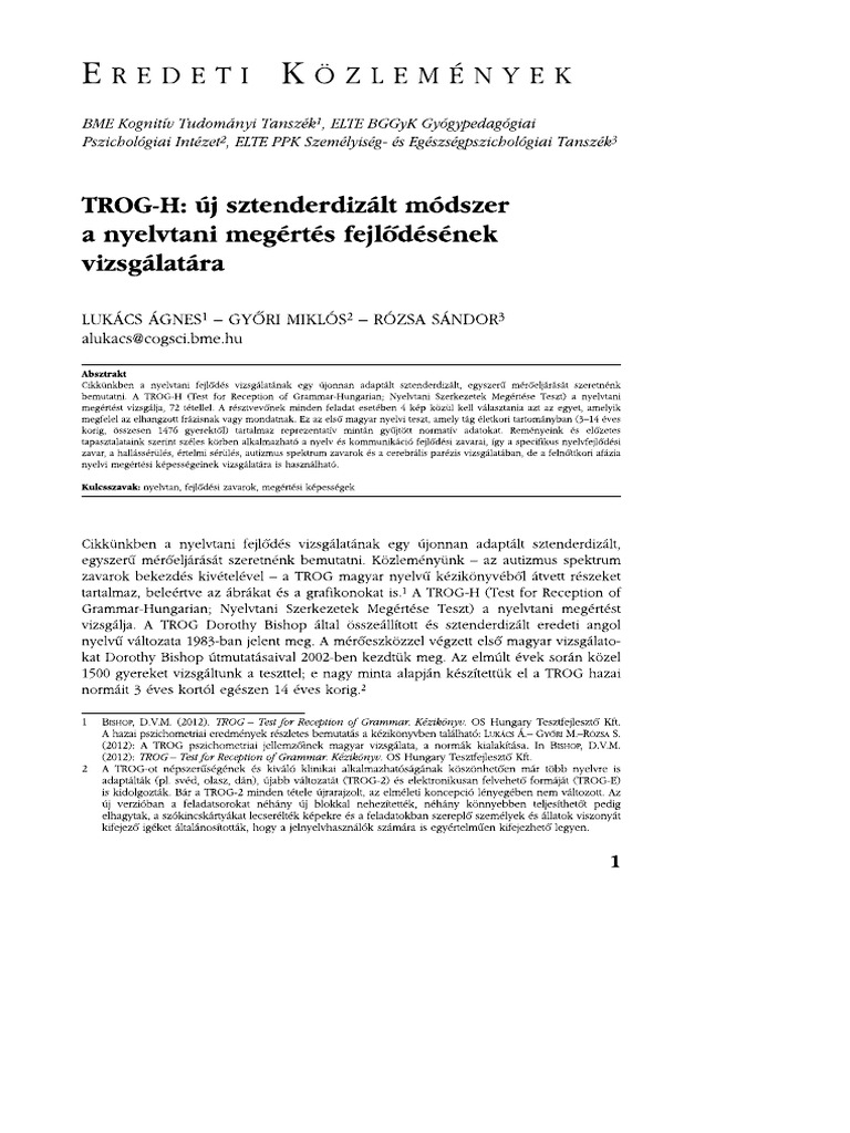 Trog tanulmány | PDF