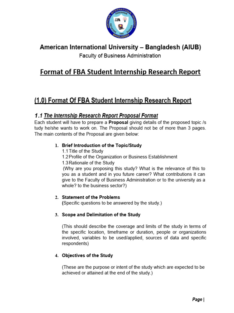 FBA-Research Report Format | PDF
