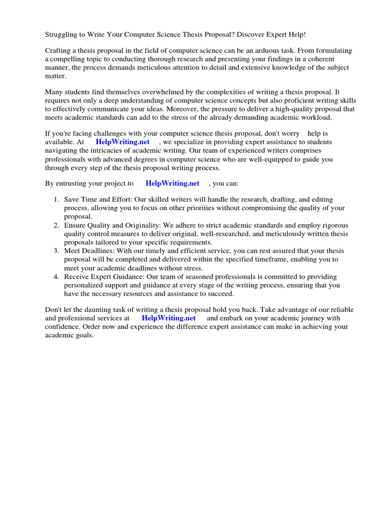 Title For Thesis Proposal in Computer Science | PDF | Thesis | Engineering