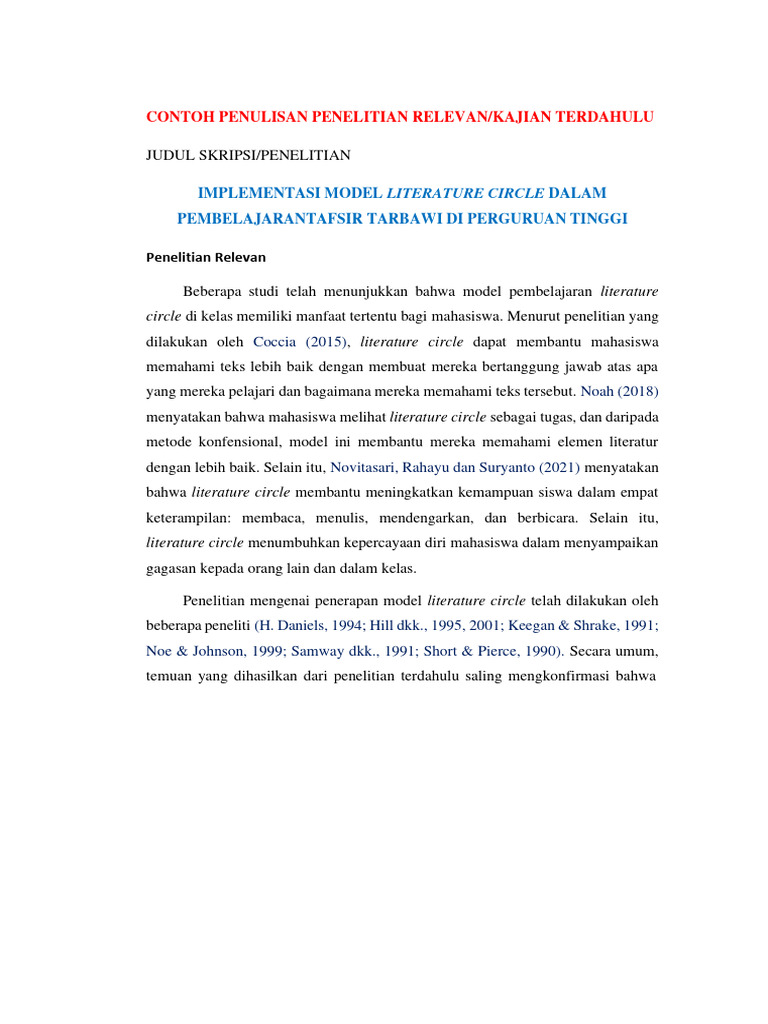 Contoh Penulisan Penelitian Relevan | PDF