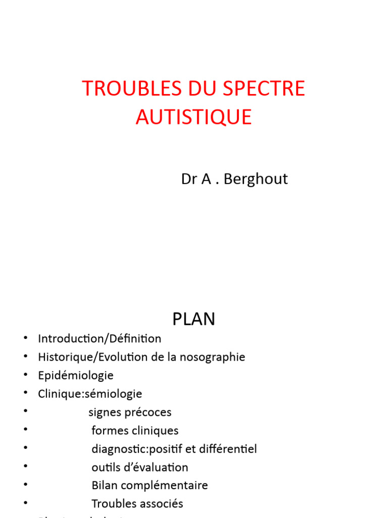 Présentation-TSA | PDF | Trouble du spectre de l'autisme | Handicap mental