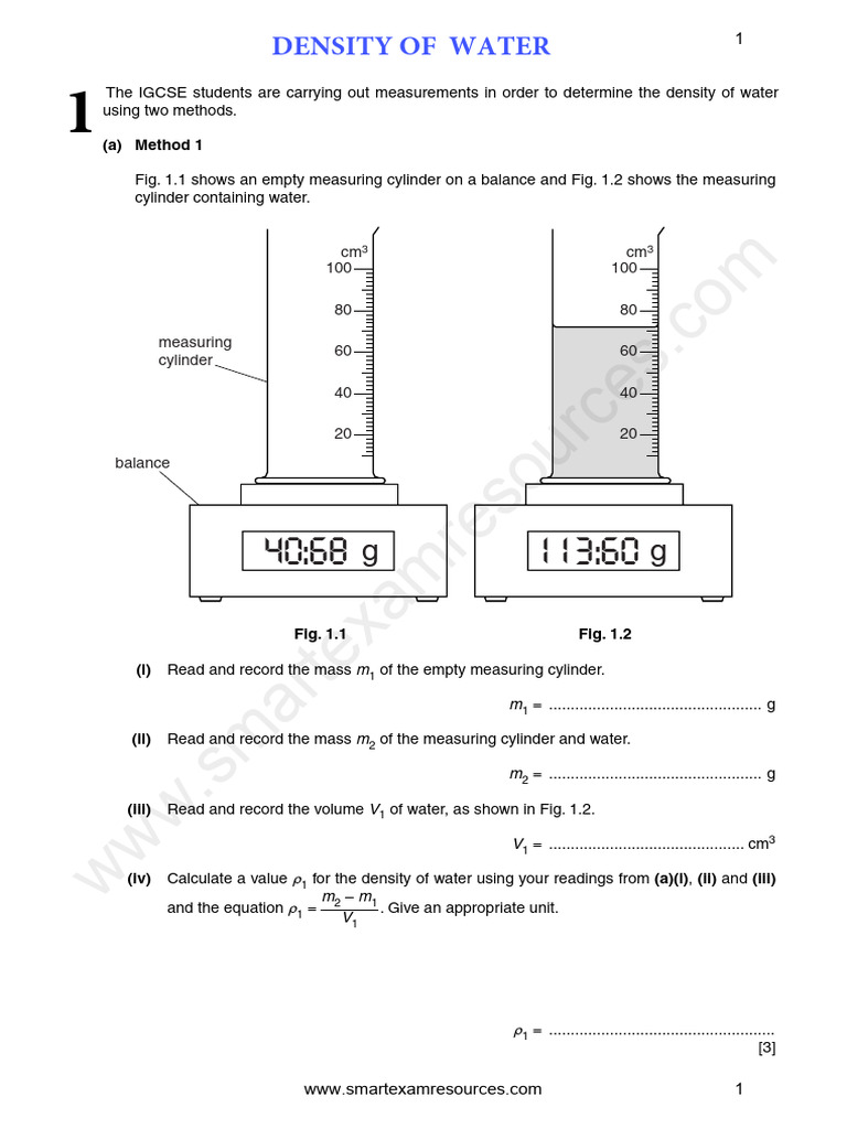 Measuring Water Density Methods | PDF | Density | Quantity