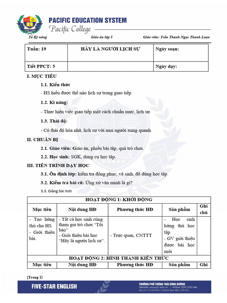 Tuan 19 - Hay La Nguoi Lich Su | PDF