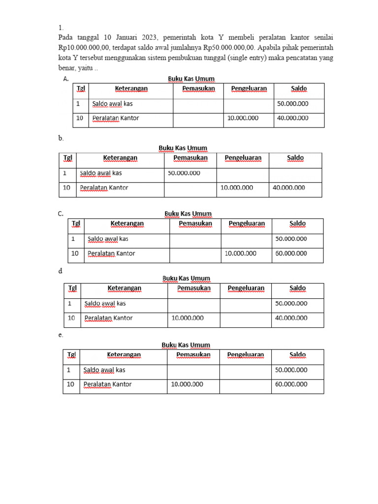 Naskah Soal Apem-Utama | PDF | Pengelolaan Keuangan & Uang