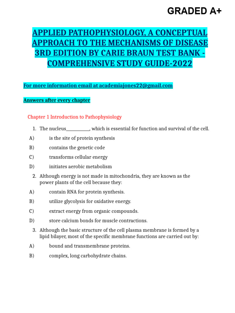 Applied Pathophysiology A Conceptual Approach To The Mechanisms of ...