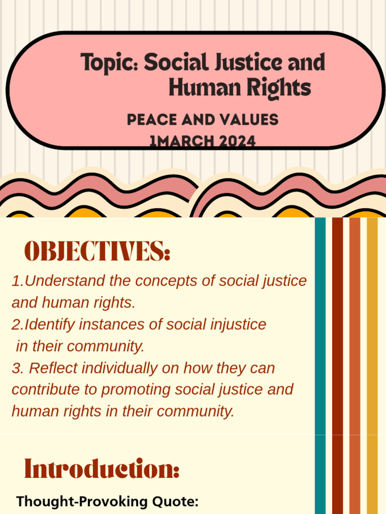 Catch Up Friday 4 Peace Values Social Justice and Human Rights | PDF | Equal Opportunity ...