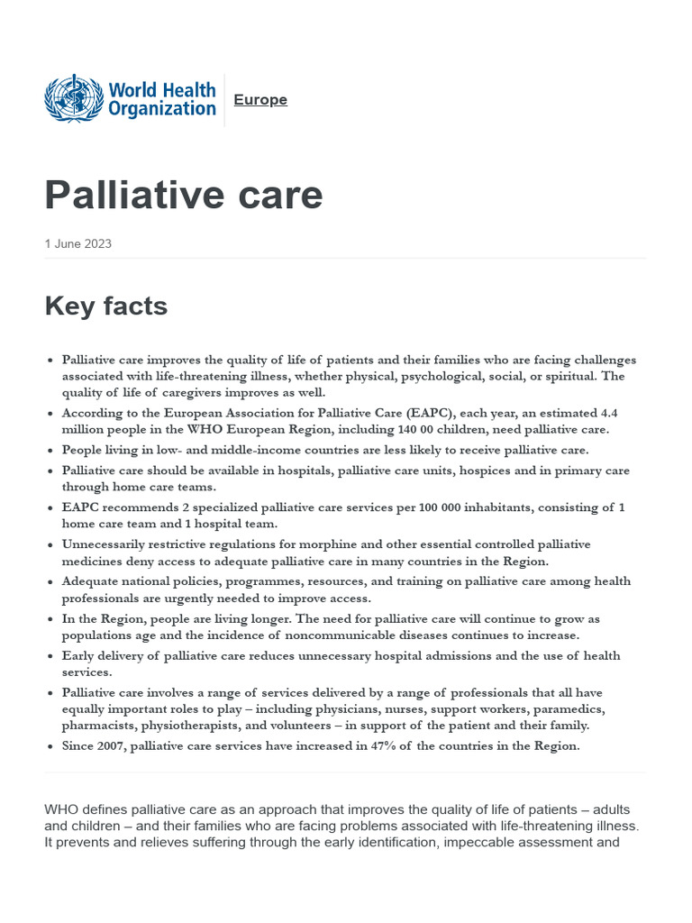 Palliative Care OMS | PDF