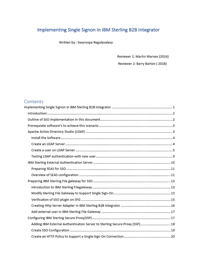 Implementing Single Sign in B2Bi Sterling Integrator | PDF
