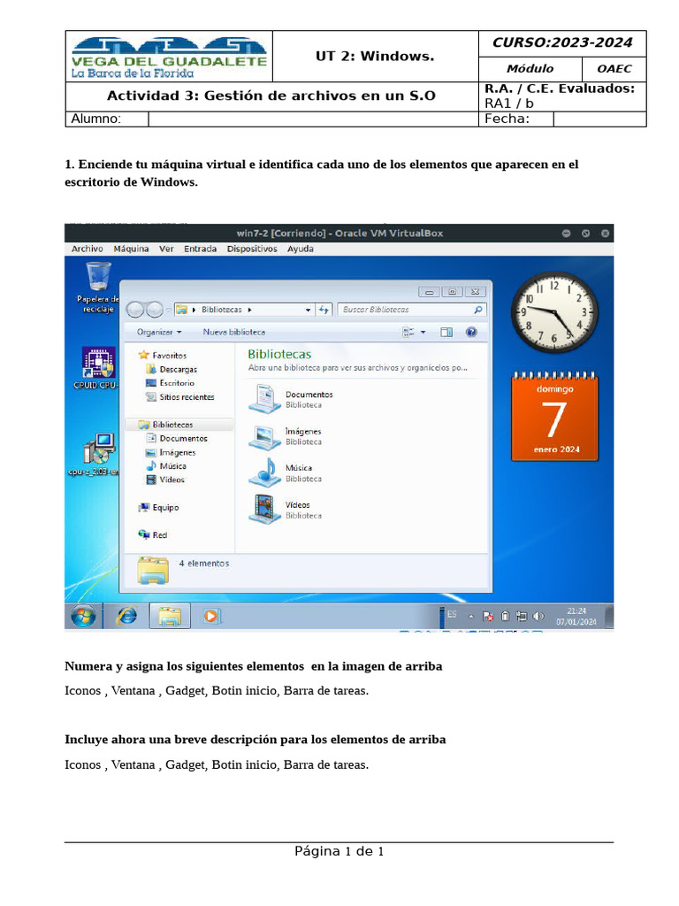 A3 Actividad 3 Elementos Interfaz Windows | PDF