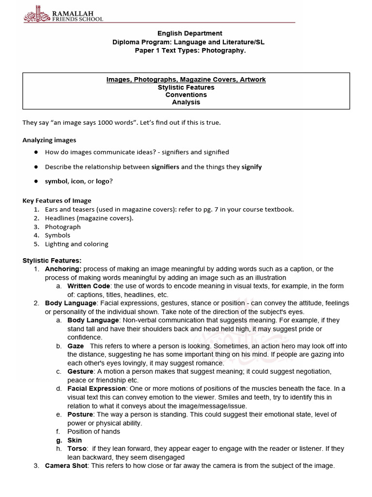 Images, Photographs, Magazine Covers, Artwork - Stylistic Features and ...