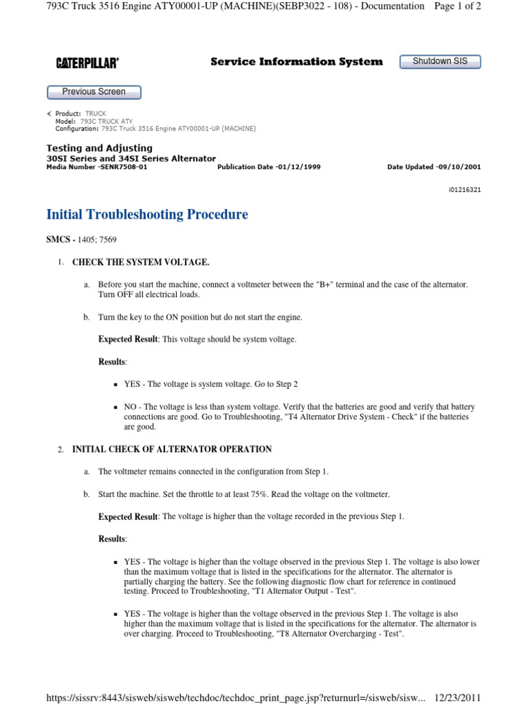 Initial Troubleshooting Procedure | PDF