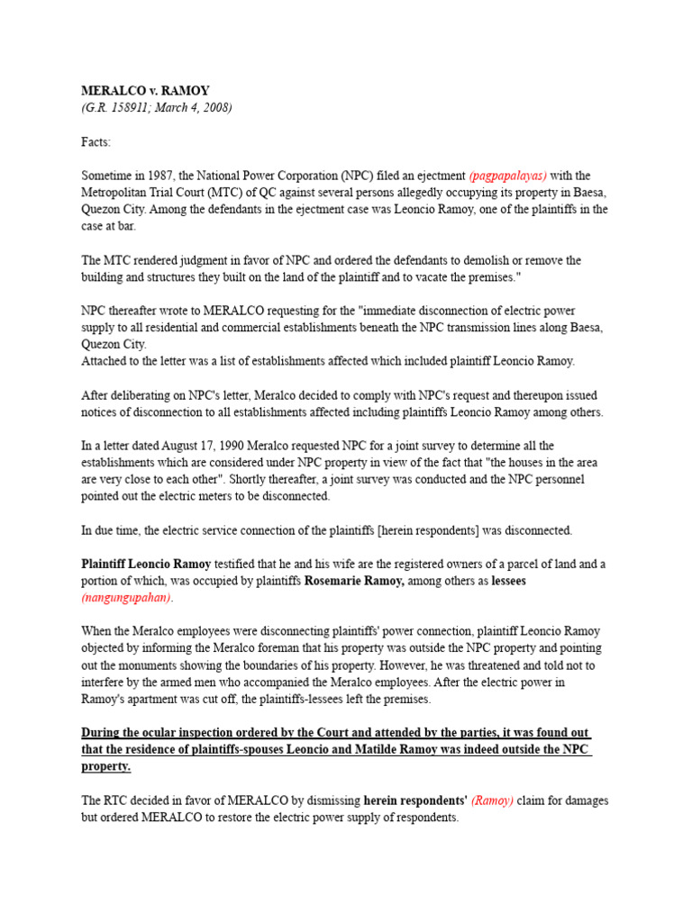 Meralco v. Ramoy | PDF