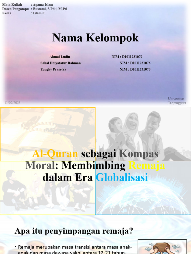 Al-Quran Sebagai Kompas Moral Membimbing Remaja Dalam Era Globalisasi | PDF
