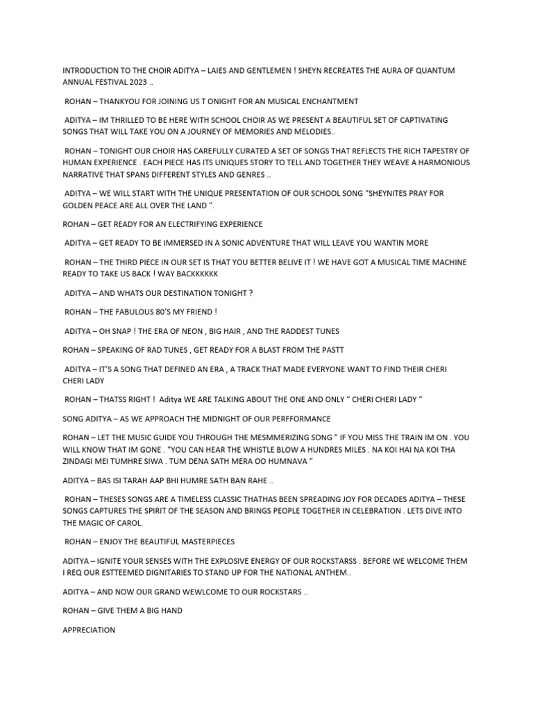 Introduction To The Choir | PDF