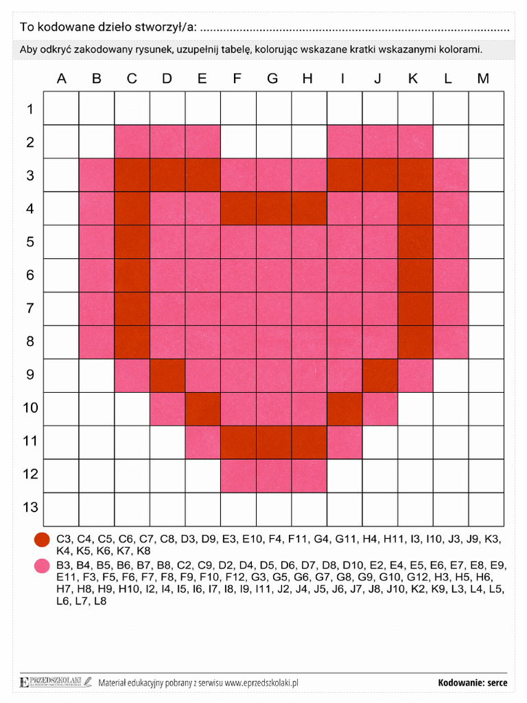 Eprzedszkolaki Kodowanie Serce | PDF