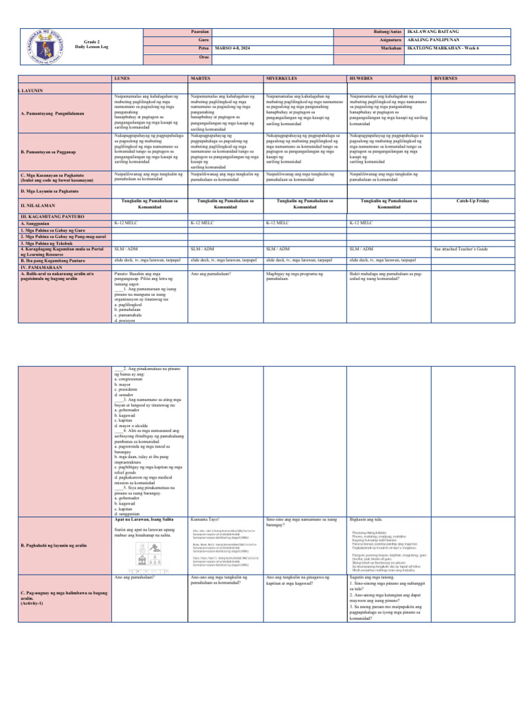 Q3 Week6 DLL Ap 2 | PDF