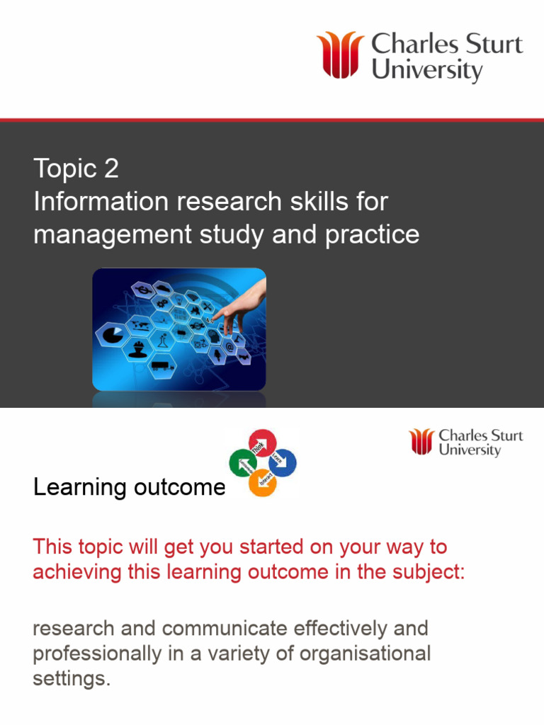 MGT501 Topic 2 Information Research Skills | PDF | Behavior | Information