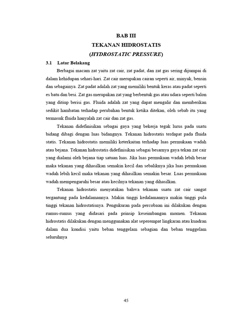 Bab 3 Hidrostatis | PDF